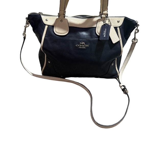 Coach | Bags | Coach Mickie Spectator Leather Satchel Tote Chalknavy ...